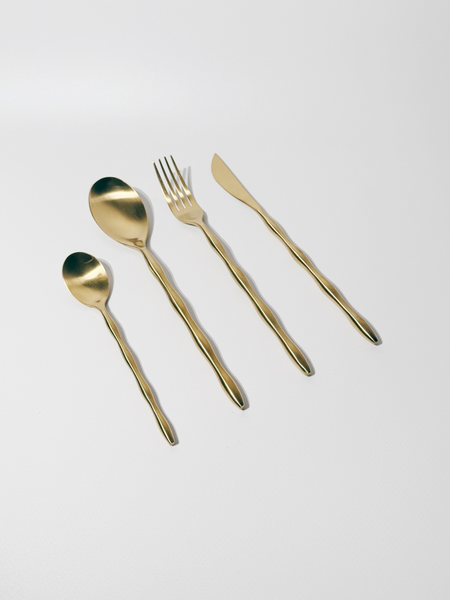 META Curve Cutlery - Brushed Gold – HŌMU DESIGN